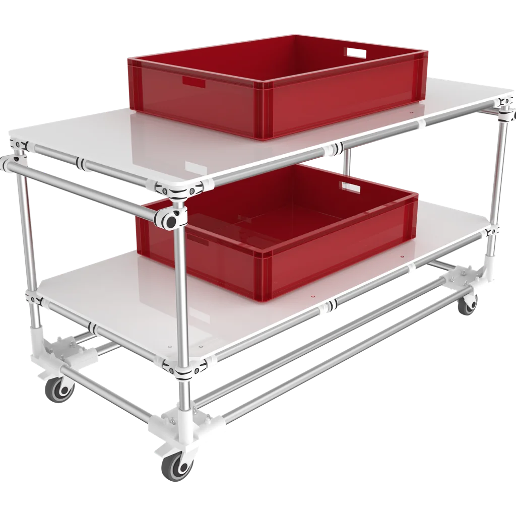 Large size push shelf trolley