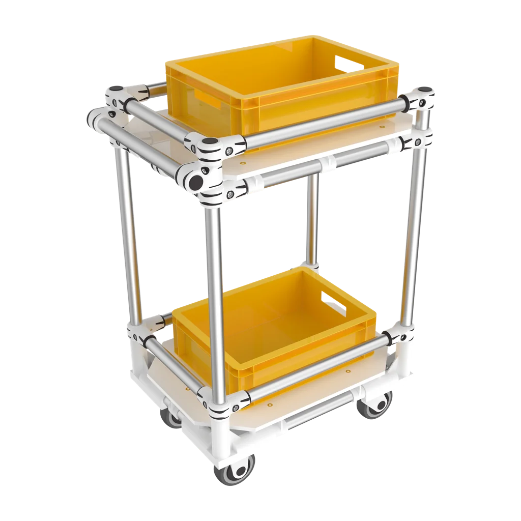 2 levels trolley with flanges
