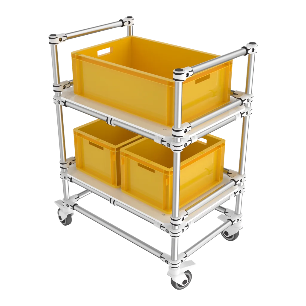 2 levels industry trolley