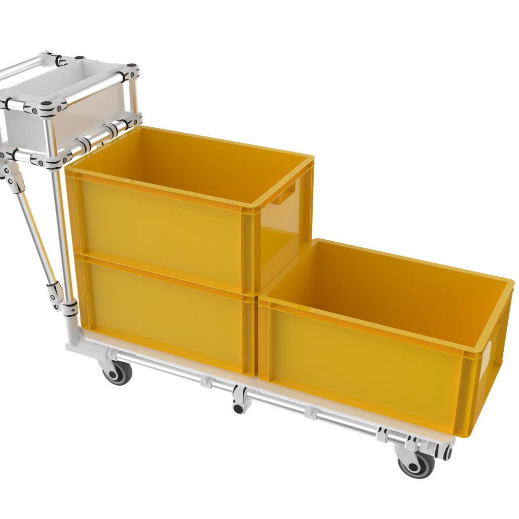 Push trolley with locker