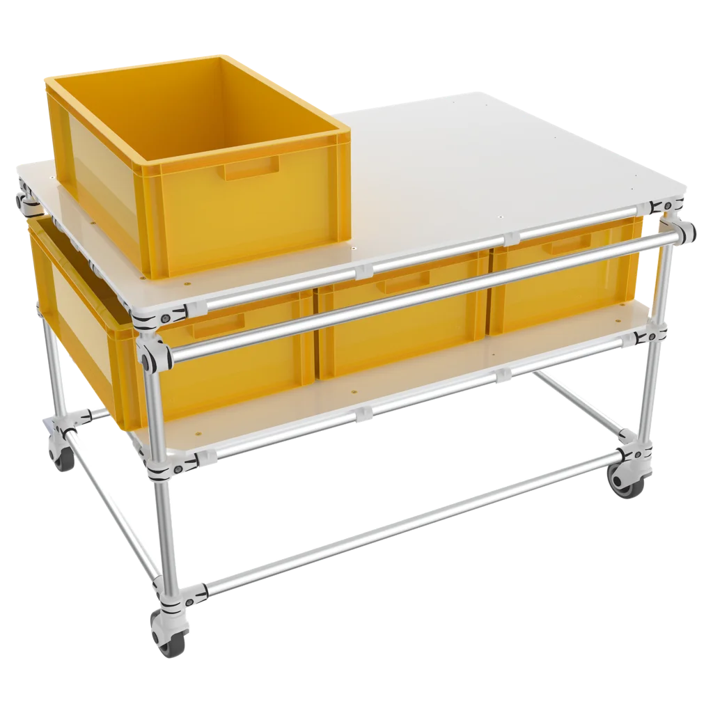 2 levels shelf trolley