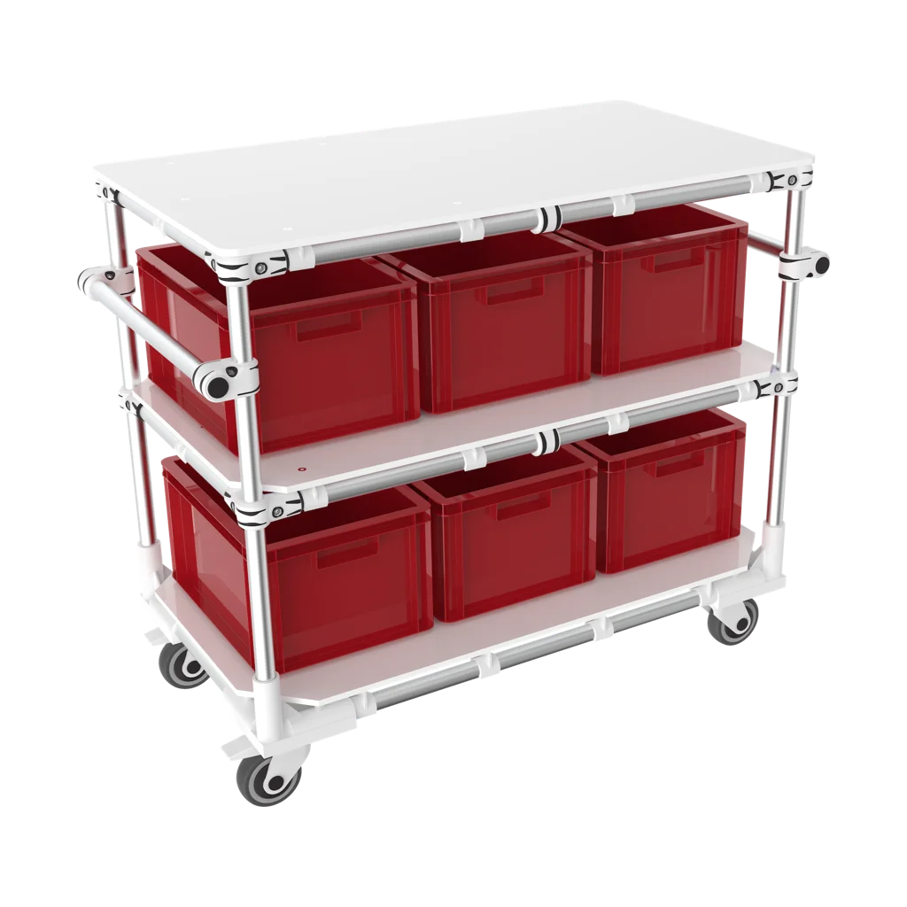 3 levels shelf trolley