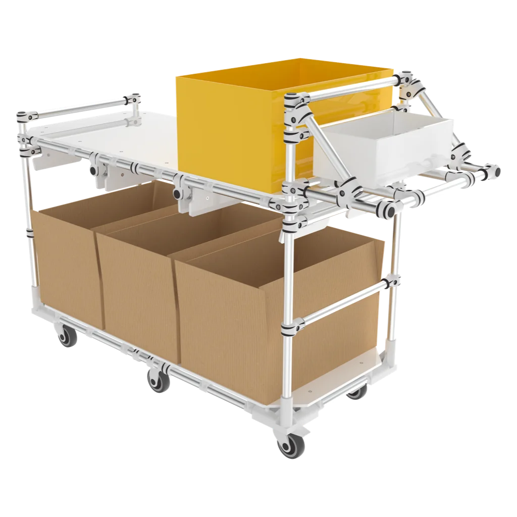 Custom shelf trolley with compartment