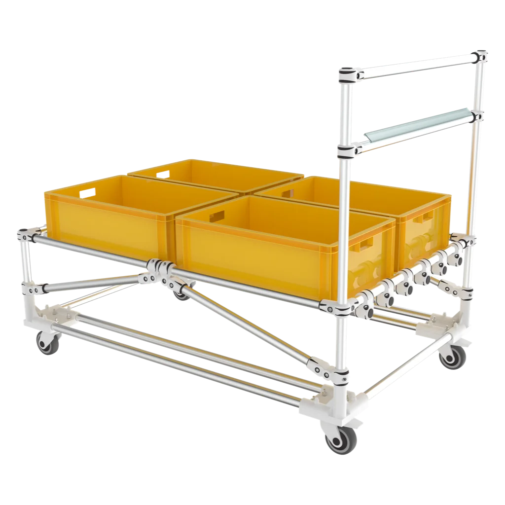 Factory Push trolley with flanges
