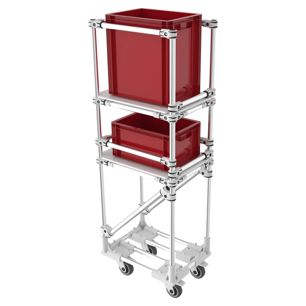2 levels shelf trolley