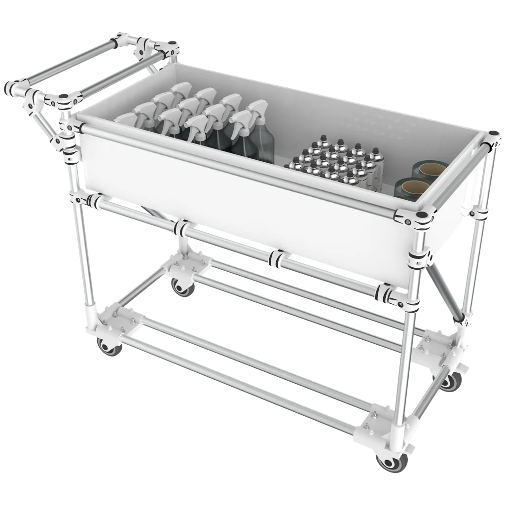 Trolley with large compartment
