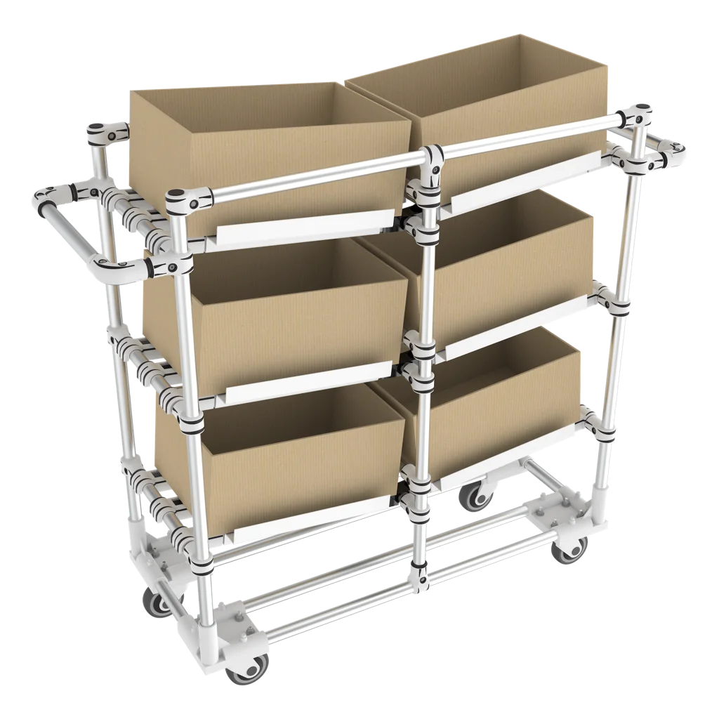 double facing picking trolley