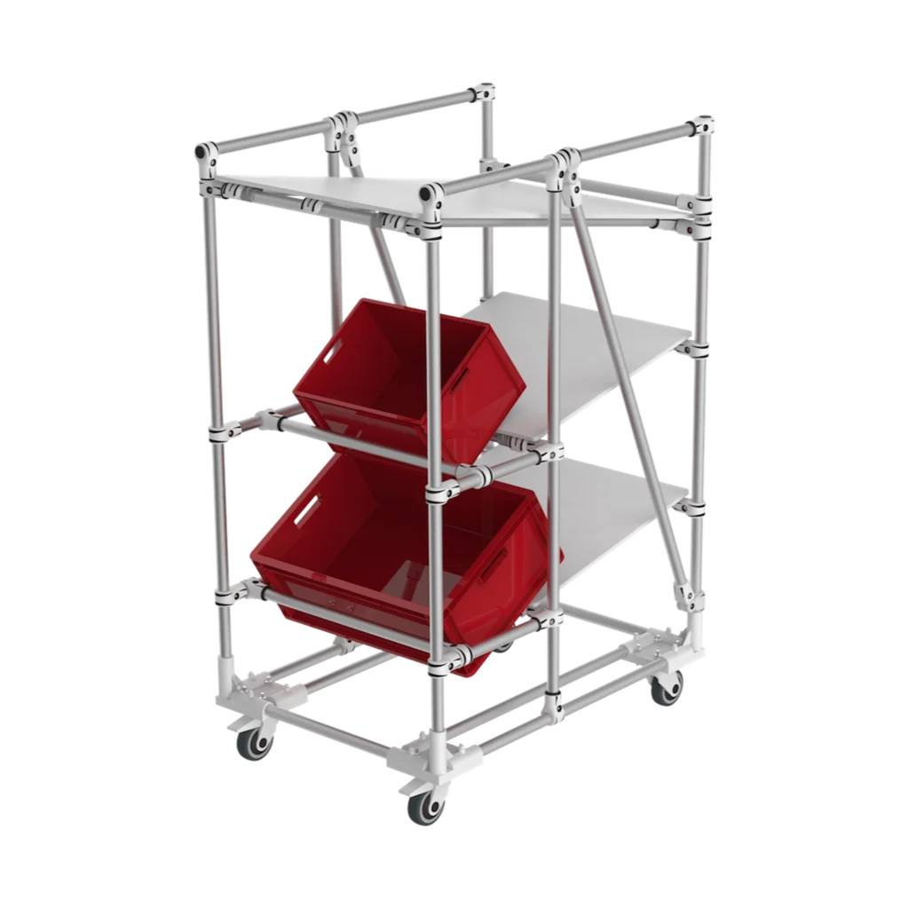 Ergonomic container picking cart