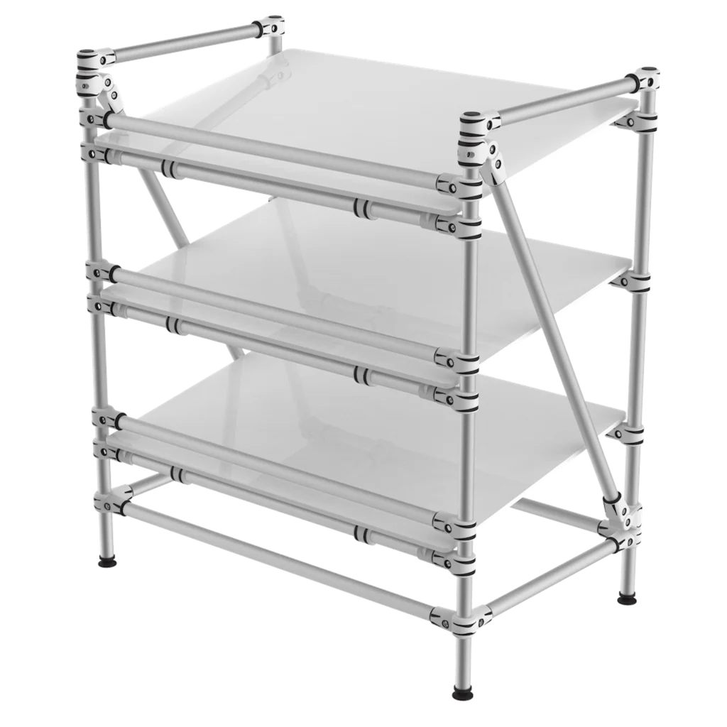 Mid size Adjustable angles shelf with flanges