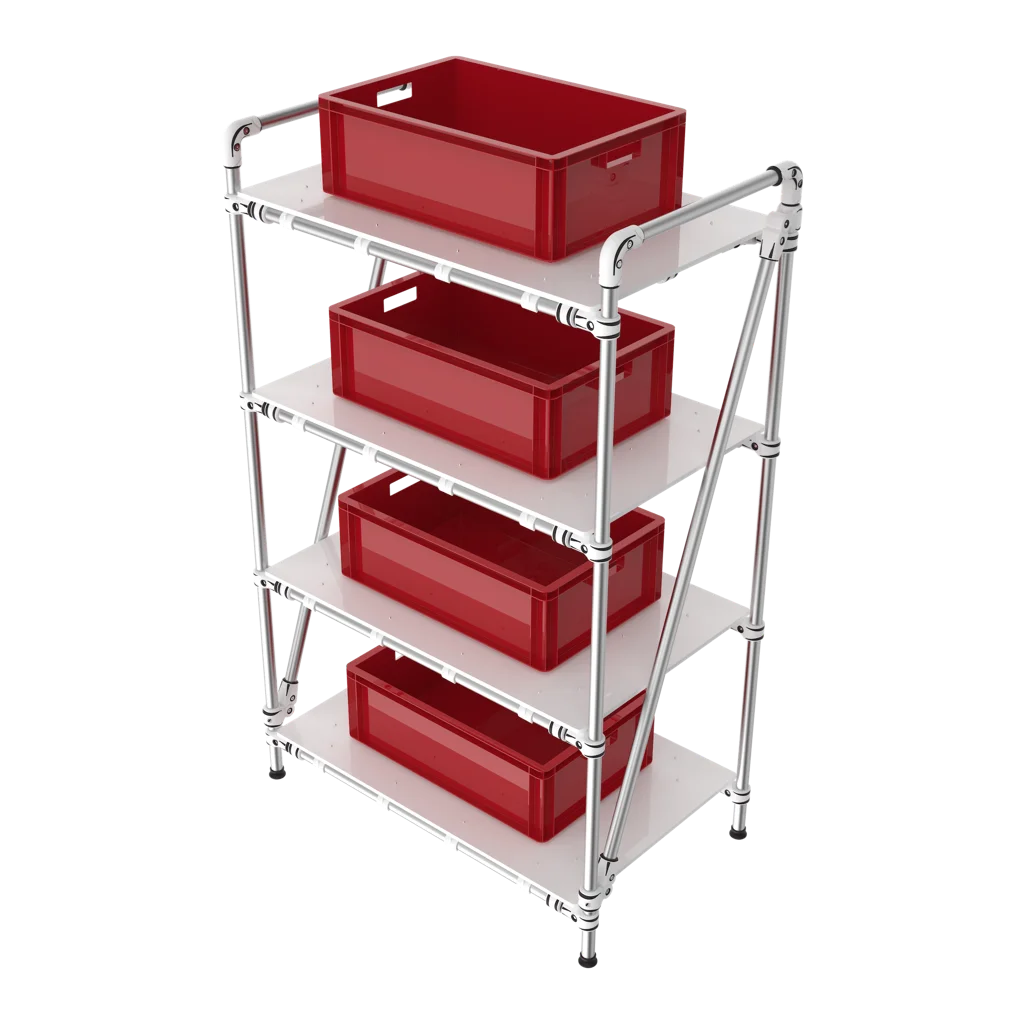 Adjustable 4 level shelf