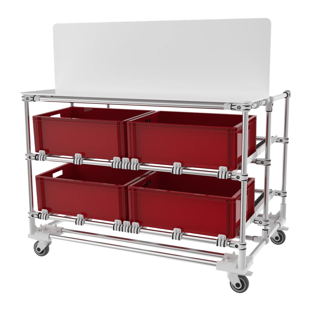 FIFO packing cart