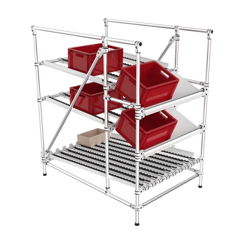 Flowrack with picking table