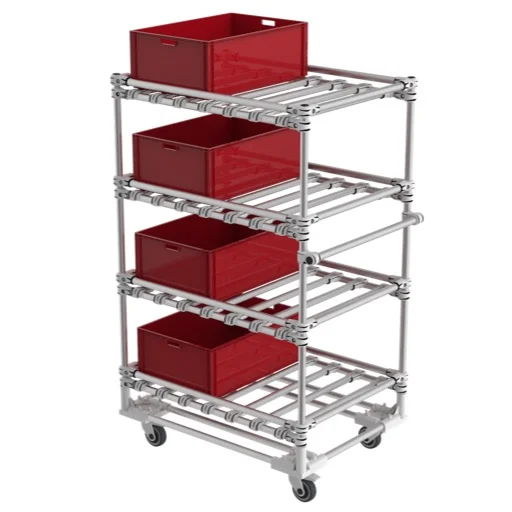 Transport cart for bins, KLT's and containers