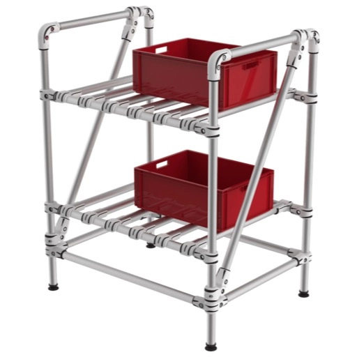 Fully modular picking shelves for boxes, bins, totes, cartons and ...