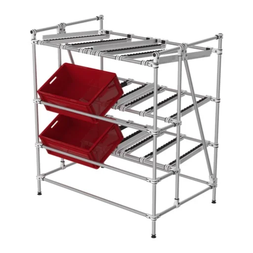 Ergonomic picking flowracks with high level return empty